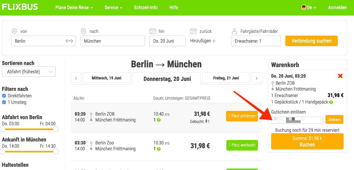 FlixBus Gutschein: Bis zu 20% Rabatt auf Fernbus-Fahrten