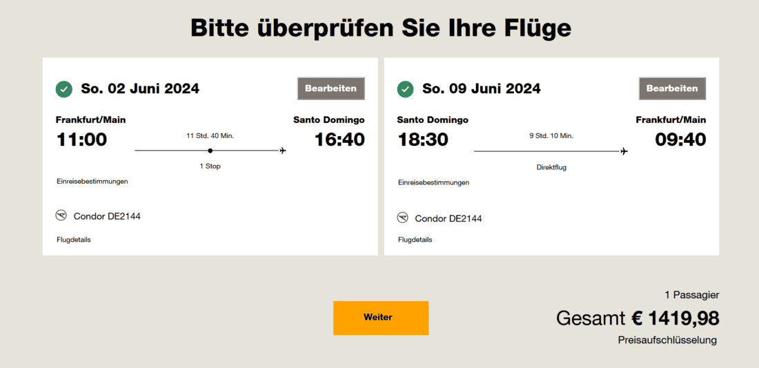 Dominikanische Republik ab 1.420€ in der Condor Business Class von ...